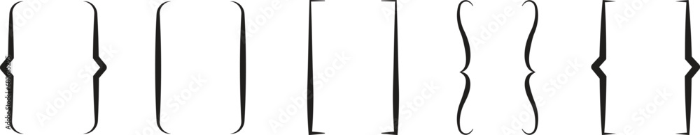 Bracket set vector collection isolated on transparent background. Curly ...
