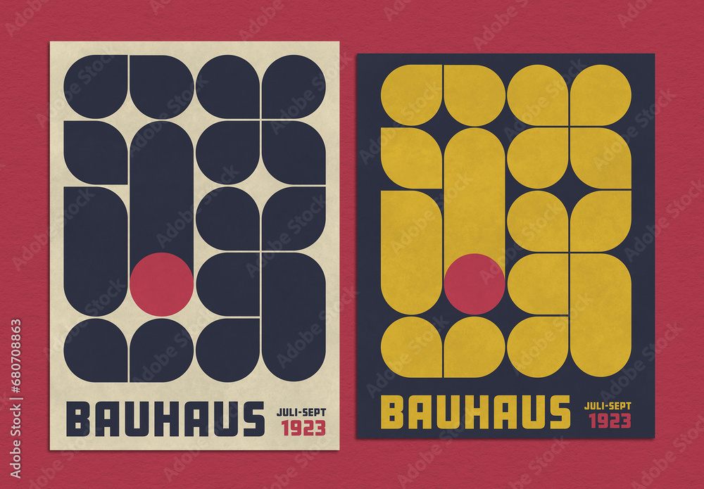 Bauhaus Poster Layout Design in Minimal Style Stock Template | Adobe Stock