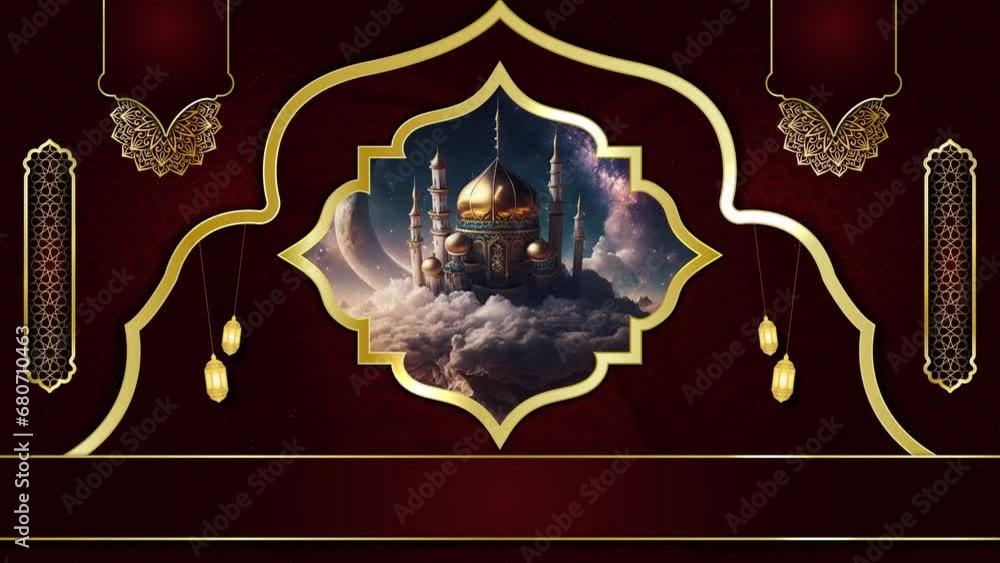 animated luxury islamic background , muslim mosque , islamic design ...