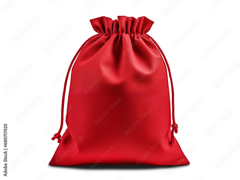 Christmas red fabric bag isolated on a transparent background. PNG ...