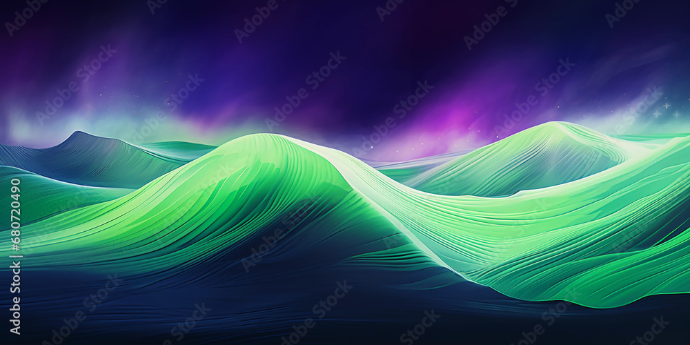 Aurora Borealis, abstract geometric, sharp angles contrasting with ...