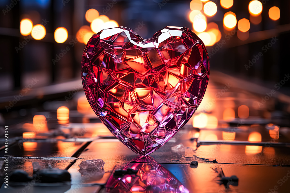 Shattered Emotions, Broken glass heart, a poignant image symbolizing ...