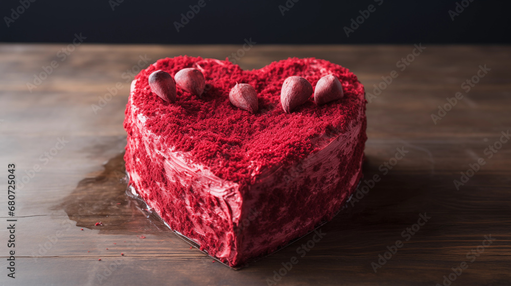 Showcasing a Heart-Shaped Cake: Valentine’s Day Background Images Stock ...
