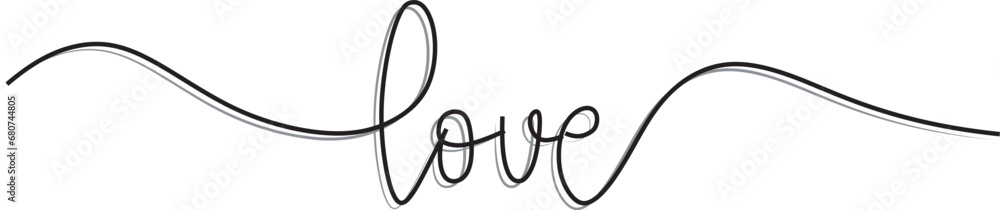 Vecteur Stock Heart lines. Continuous heart line drawing fancy ...