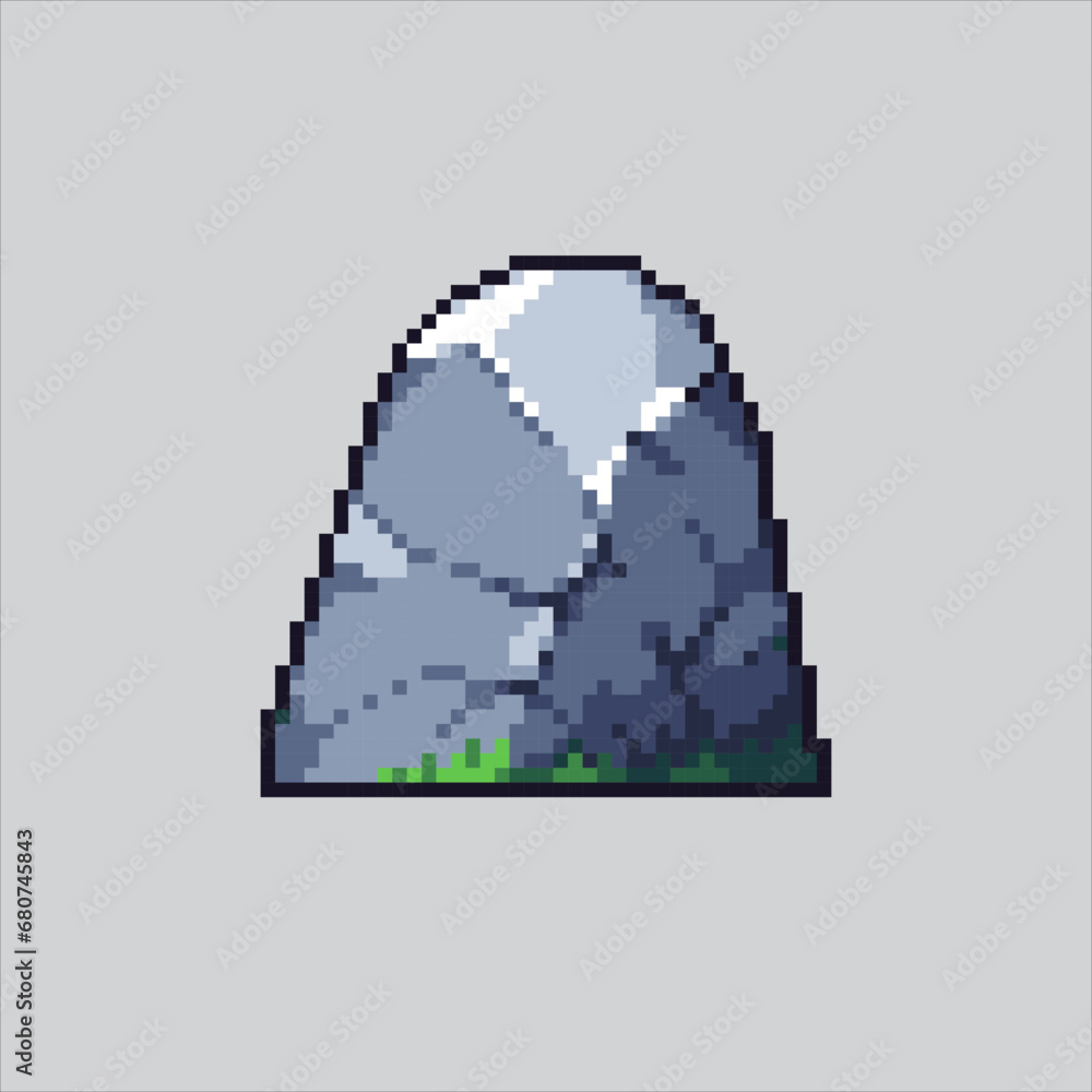 Pixel art illustration Stone. Pixelated Stone. Stone pixelated for the ...