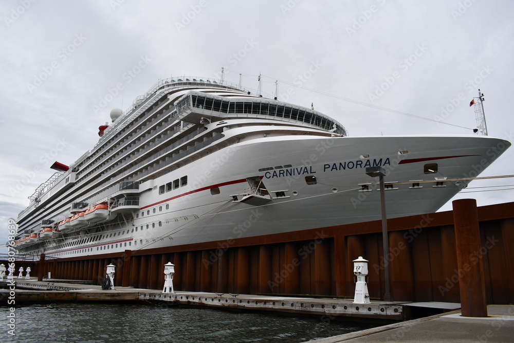 Carnival cruise ship Panorama docked at Pier One. Stock Photo | Adobe Stock