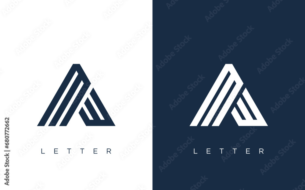 MW letter logo design with triangle in illustrator. Vector logo ...