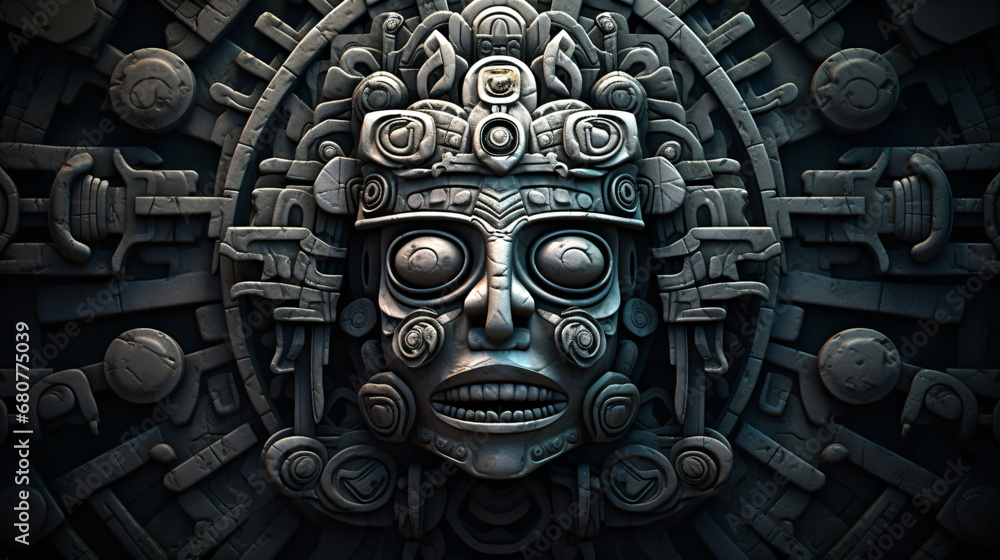 A prehispanic symbol made of stone ilustración de Stock | Adobe Stock