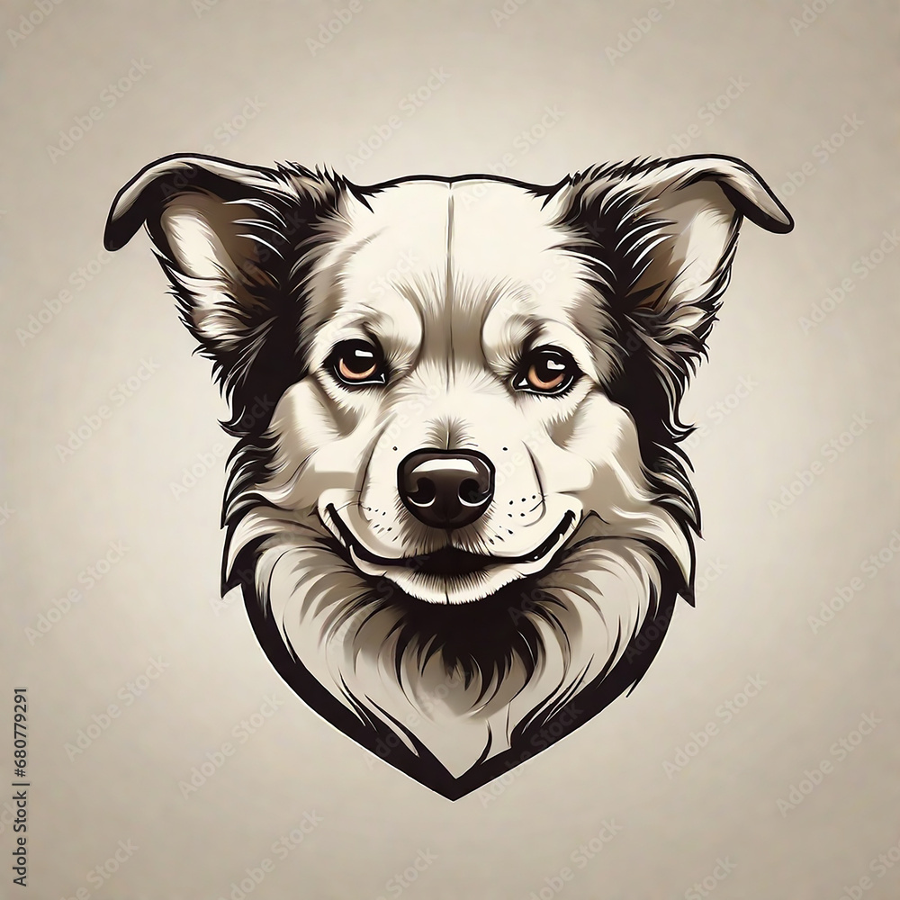 logo en vector de la cara de perro Stock Photo | Adobe Stock