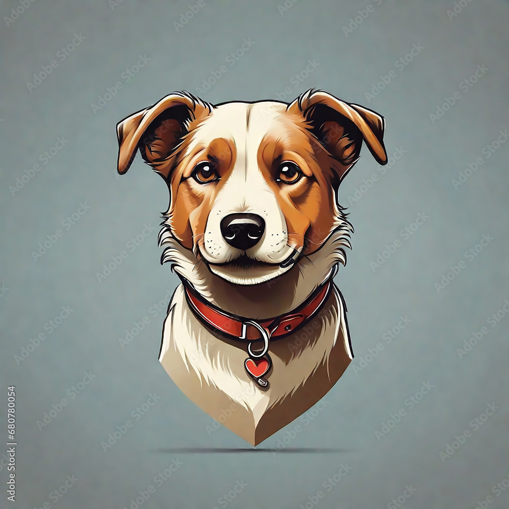 logo en vector de la cara de perro Stock Photo | Adobe Stock