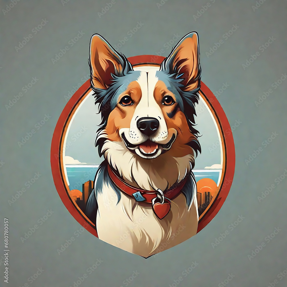 logo en vector de la cara de perro Stock Photo | Adobe Stock