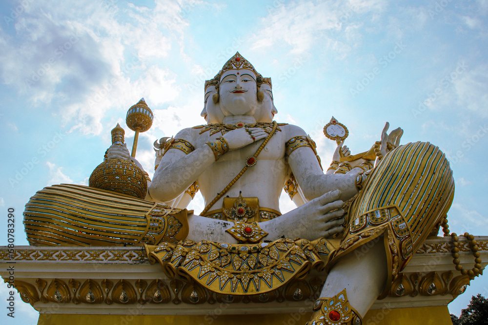 Lord Brahma, is the Creator God in Hinduism. Chachoengsao, Thailand ...