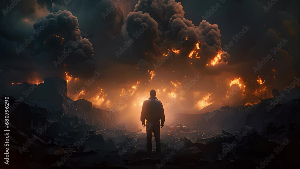 The End of the World Apocalyptic, epic scene. Created with Generative ...