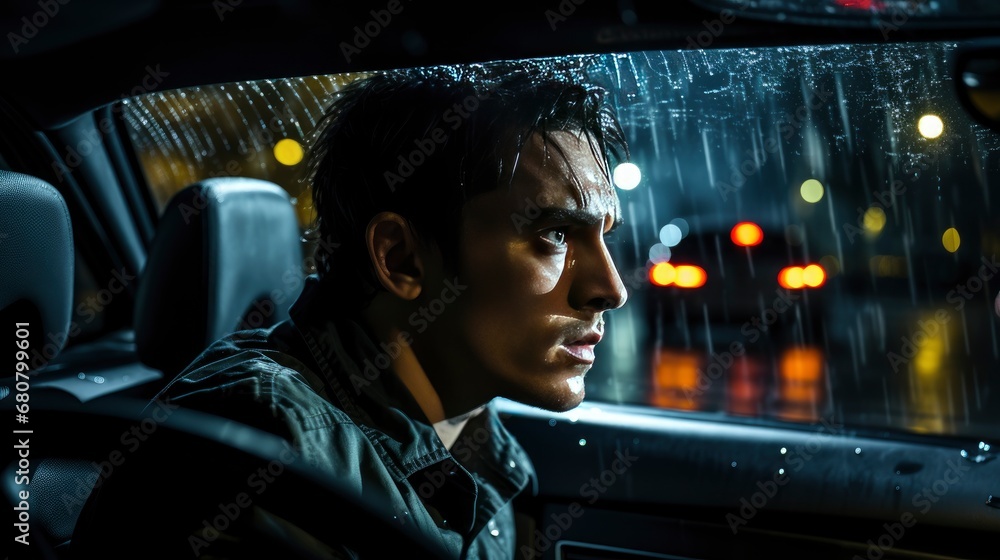 Asian Woman Driving Alone Night Raining , Wallpaper Pictures ...