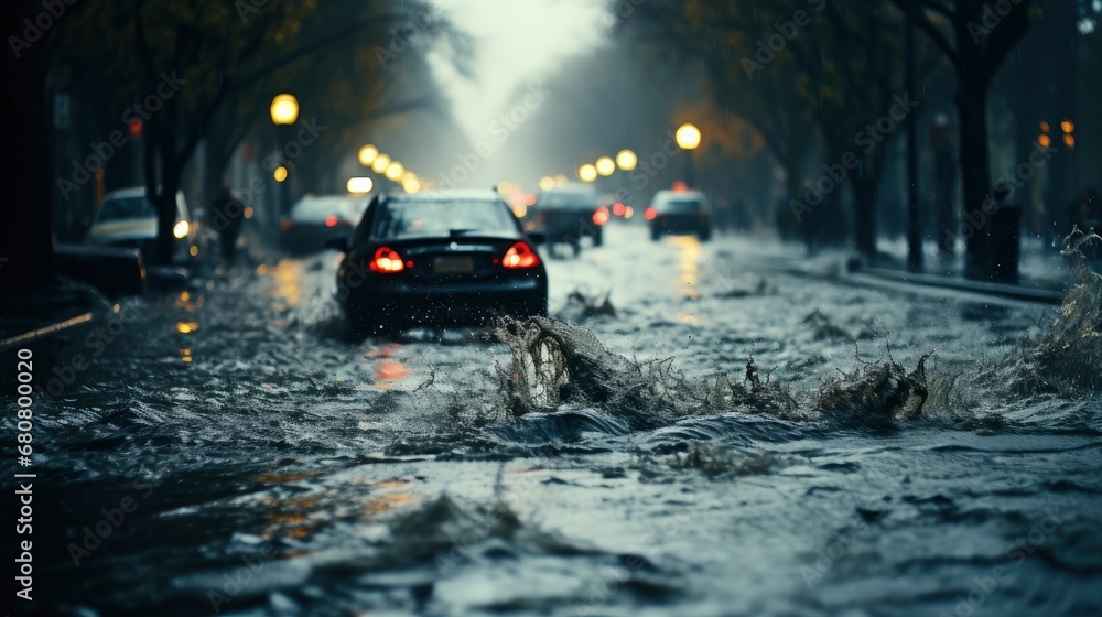 Car Driving Through Puddle Splashing By , Wallpaper Pictures ...
