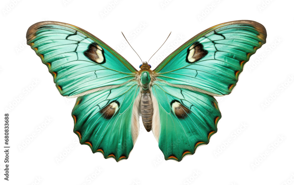 Colorful Shiny Beautiful Emerald Moth Isolated on Transparent ...
