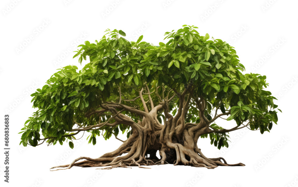 Strong Green Color Strangler Fig Ficus Aurea Isolated On Transparent ...