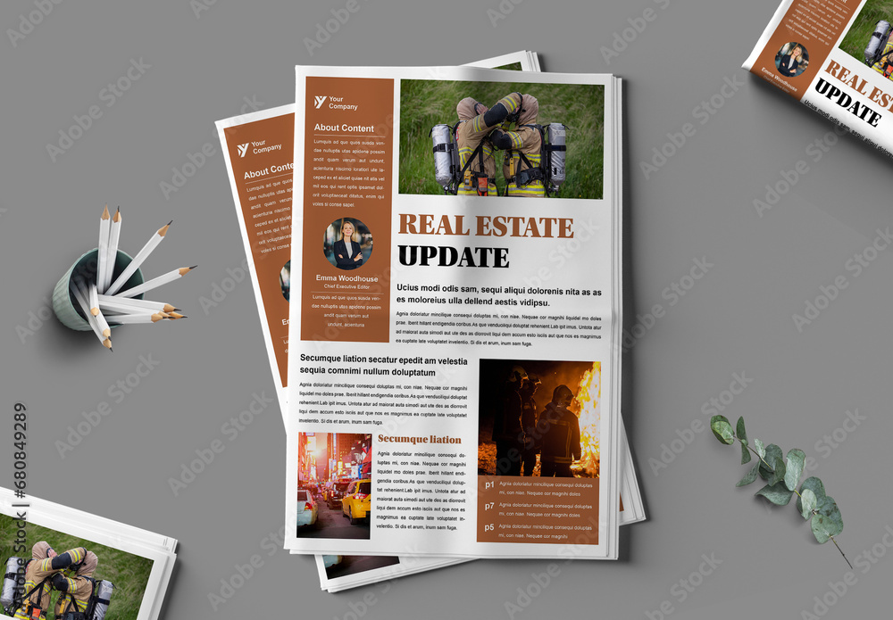 Newsletter Design Template Stock Template | Adobe Stock