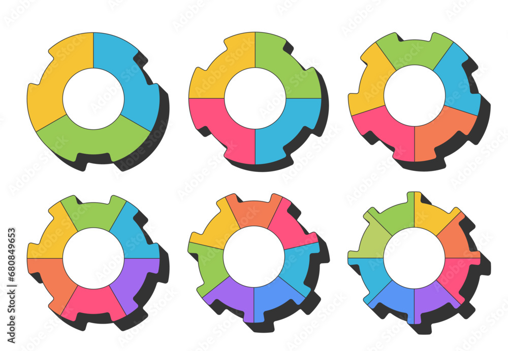 Circles divided on parts, infographic templates for circle diagrams ...