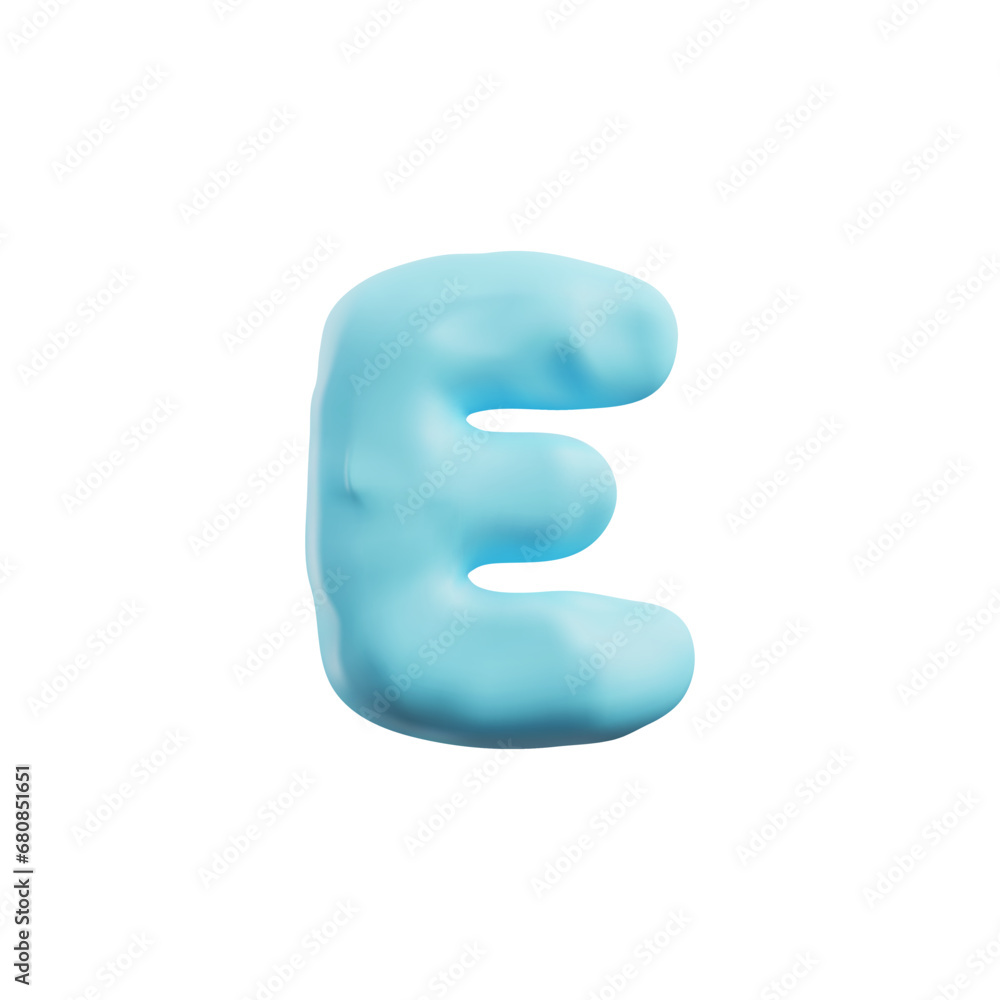Vetor de Letter E of English alphabet plasticine realistic vector ...