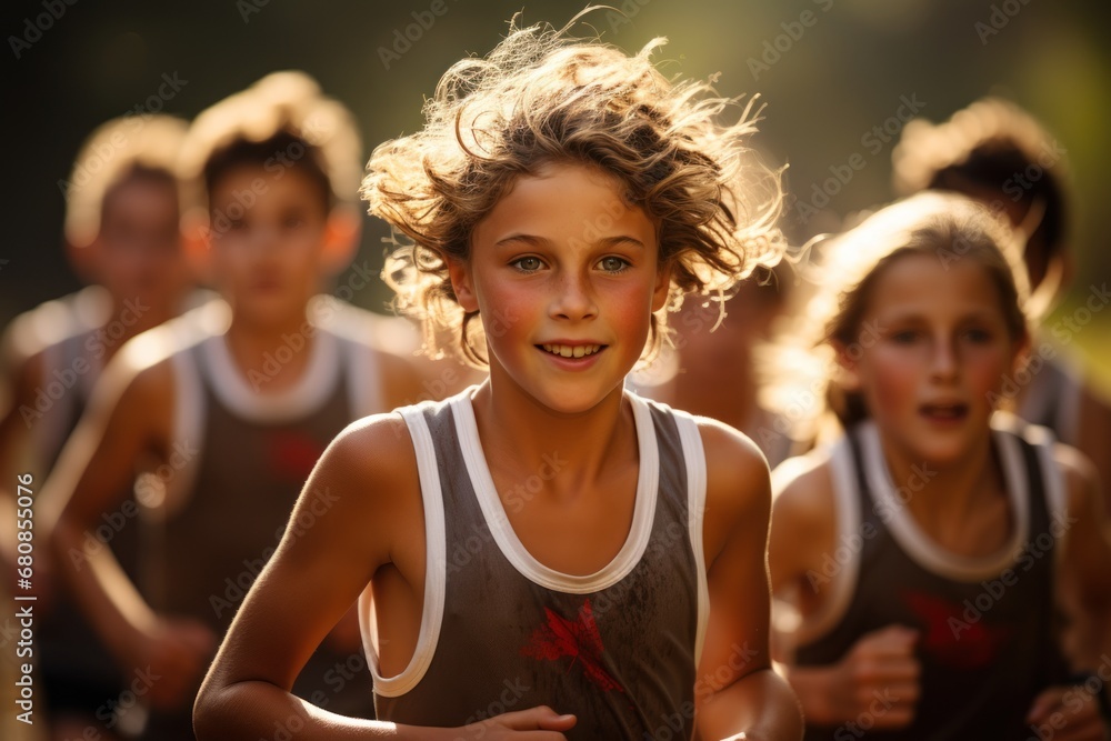 Winner of the trail running competition, a route full of krone. Stock ...