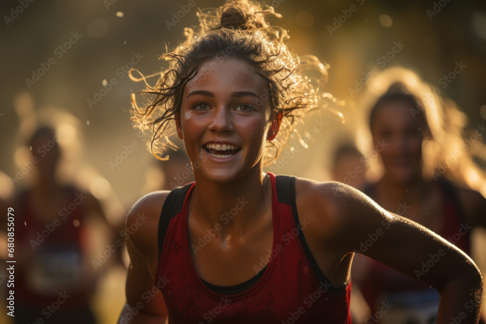 Winner of the trail running competition, a route full of krone. Stock ...