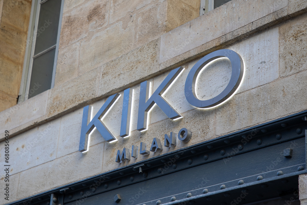 Kiko milano logo shop sign and text brand store chain Italian cosmetics ...