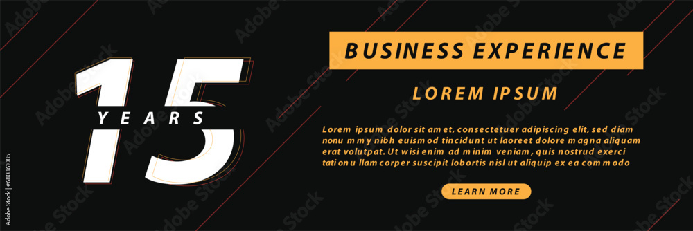 15 years in business or 15 years experience vector illustration. Best ...