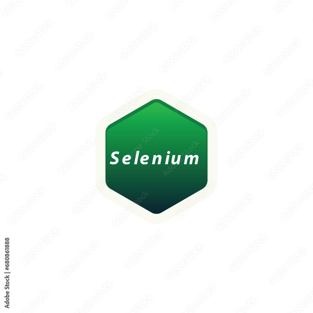 Selenium symbol label vector, hexagon shape with text, Suitable for ...