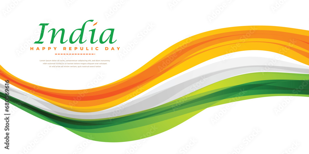 Happy republic day banner design with tricolor flag Indian national ...