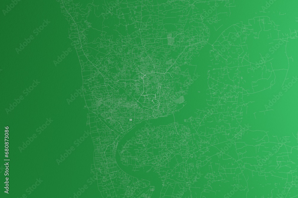 Map of the streets of Chittagong (Bangladesh) made with white lines on ...