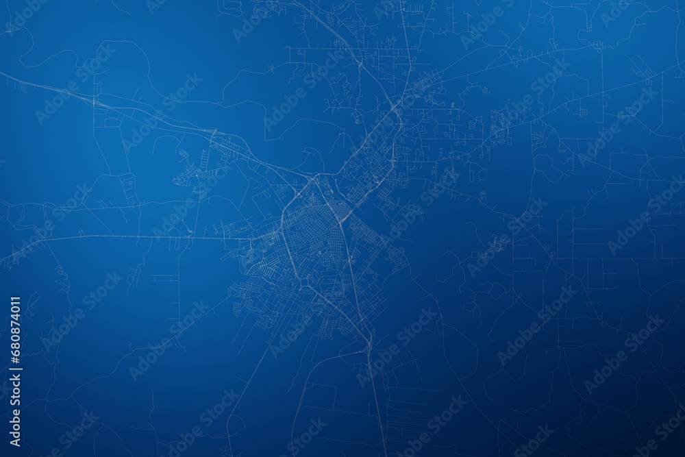 Stylized map of the streets of Alexandria (Louisiana, USA) made with ...