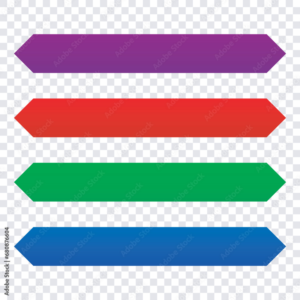 Ribbon element set design vector template multi colour, lower third ...
