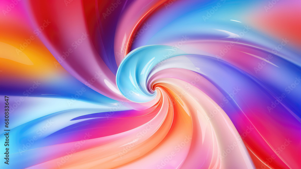 Radiant swirls of vivid hues in a fluid abstract design Stock ...