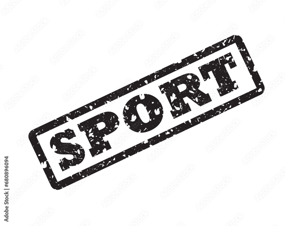 Sport watermark stamp. Text caption between parallel lines with grunge ...