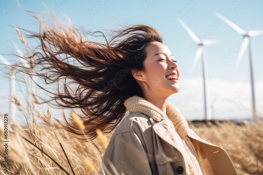 scene where woman's relationship with wind represents concepts of ...