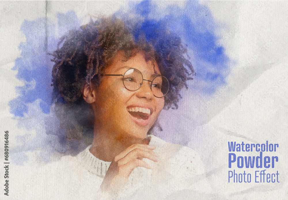 Watercolor Powder Photo Effect Stock Template | Adobe Stock