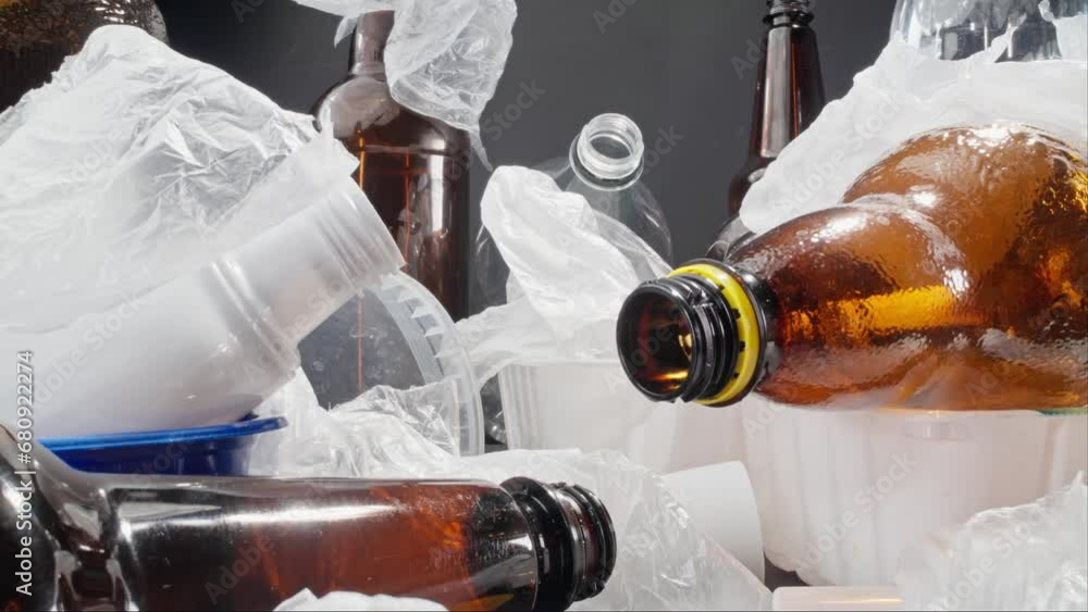 Environment plastic pollution.Plastic waste. Pile of garbage. Dolly ...