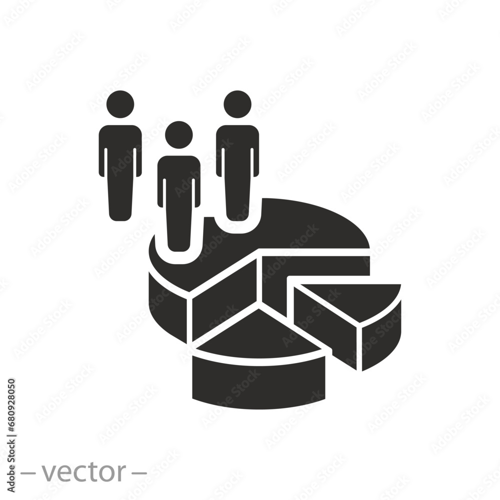 icon of quantity and percentage human, proportion of the population ...
