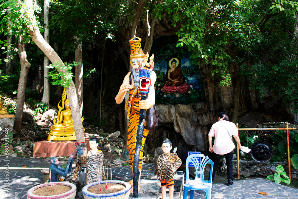 Ancient hermit or antique eremite statues for thai people travelers ...