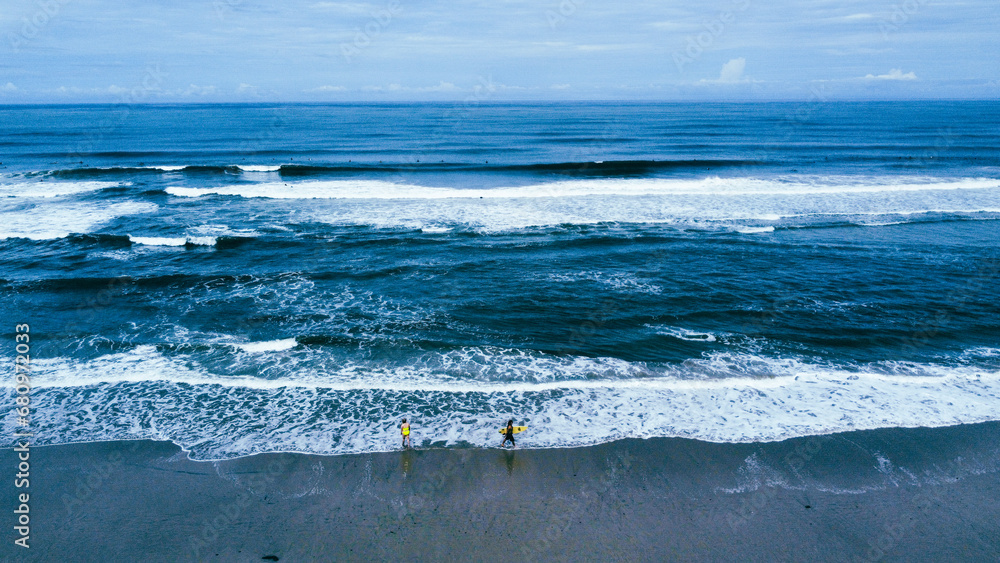 Costa Rican Beaches in the low season. sunny skies and blue waters with ...