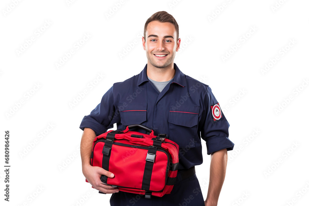 Emergency Medical Responder Isolation on a transparent background Stock ...