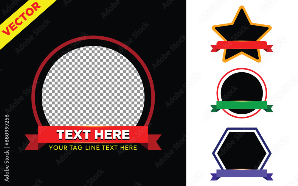 Hand-drawn color ribbon banners icon set. Design elements for greeting ...
