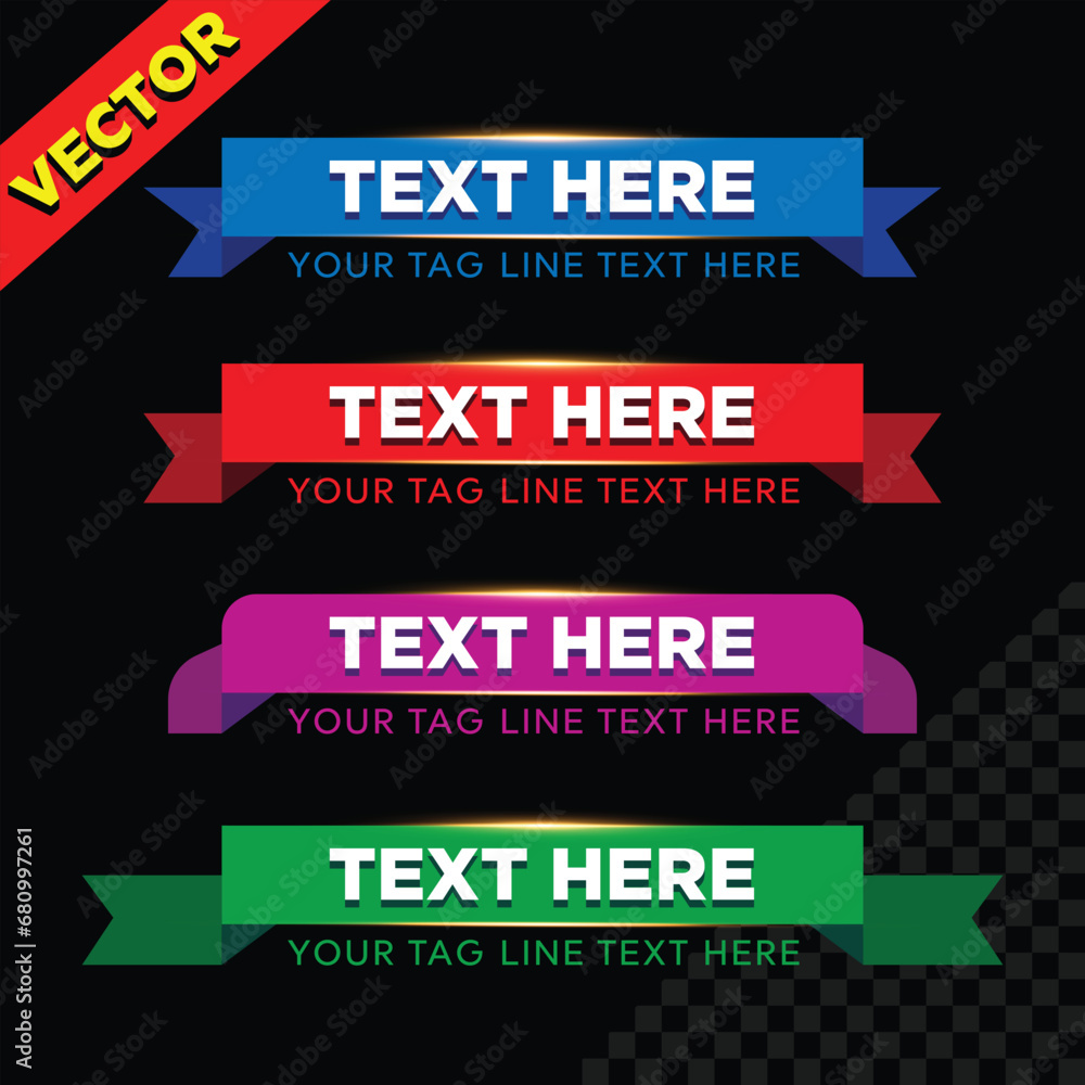 Hand-drawn color ribbon banners icon set. Design elements for greeting ...