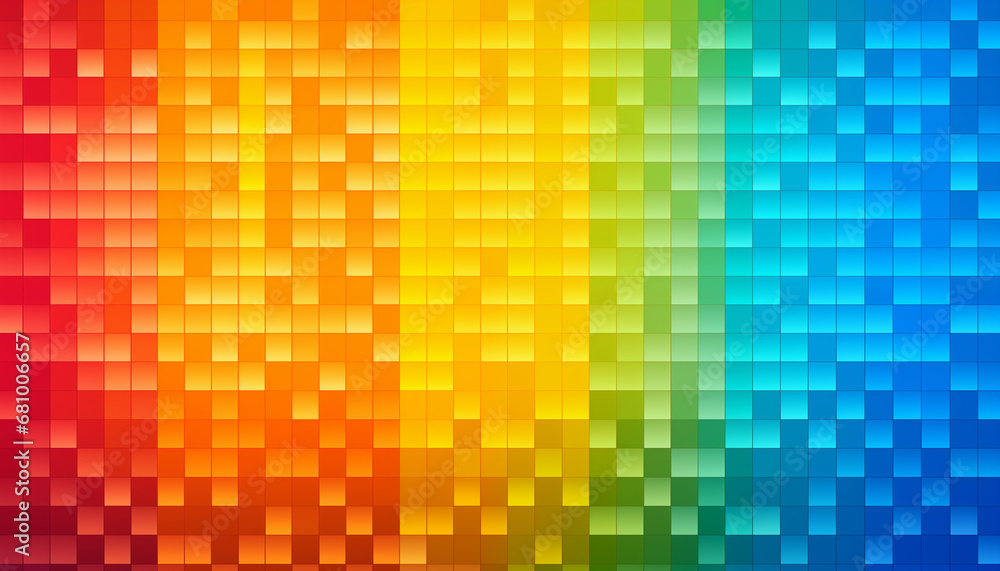 Rainbow coloured digital pixels background. Spectrum background. Stock ...