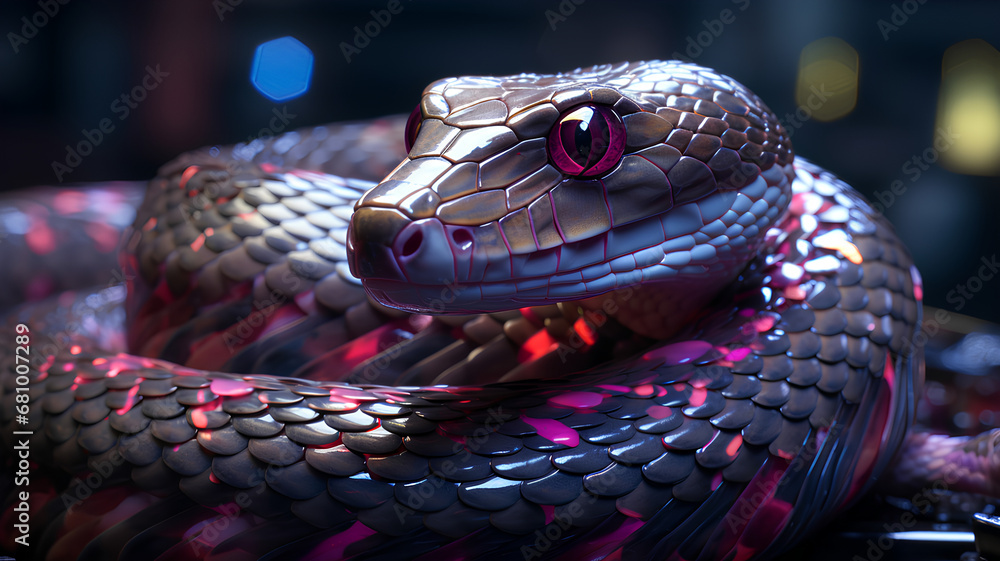 Serpent réaliste et robotique créer par une intelligence artificiel ...