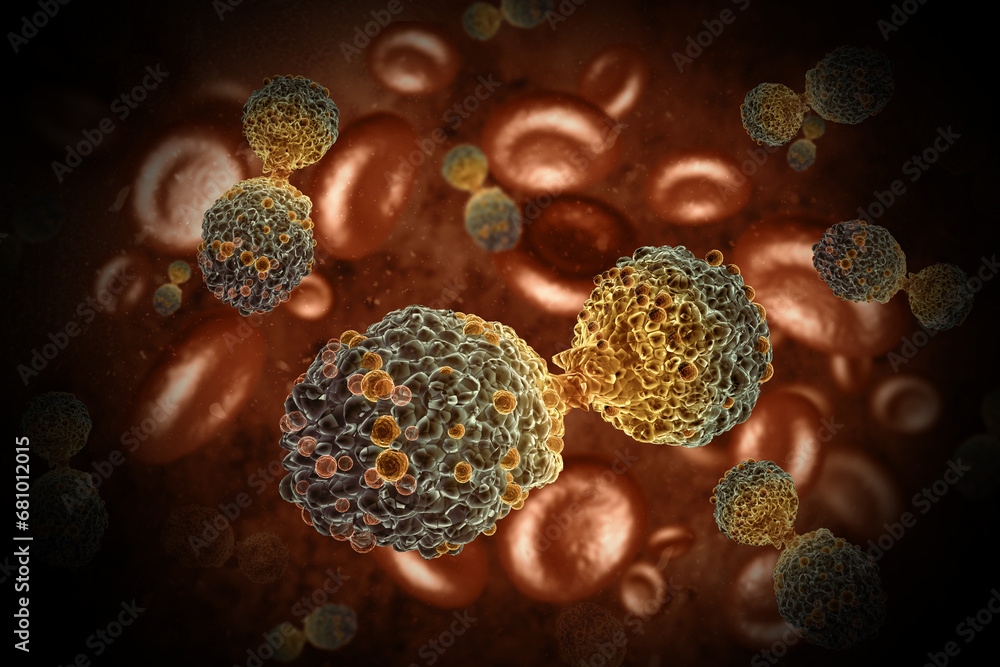 Cancer cells. Cancer outbreak and treatment for malignant cancer cells ...