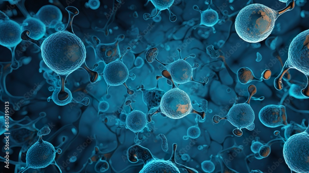 Abstract blue cells graphic wallpaper. Multiplication of cells seamless ...