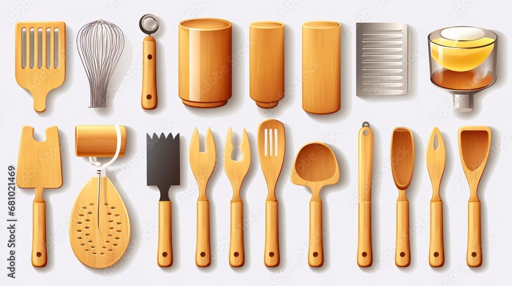 Kitchenware 3d icon set. Kitchen utensils for cooking. Isolated icons ...