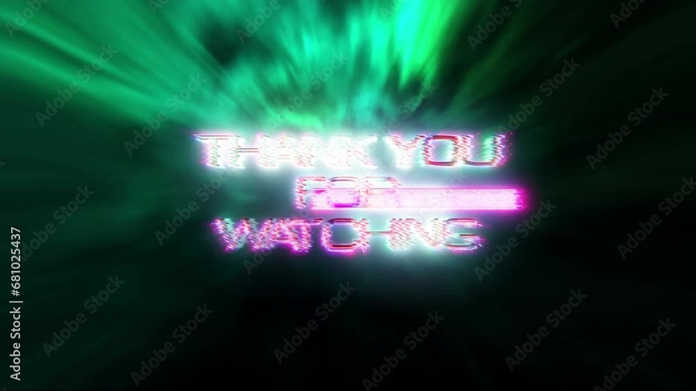 Thank you for watching pink neon 3D text abstract sci fi word ...